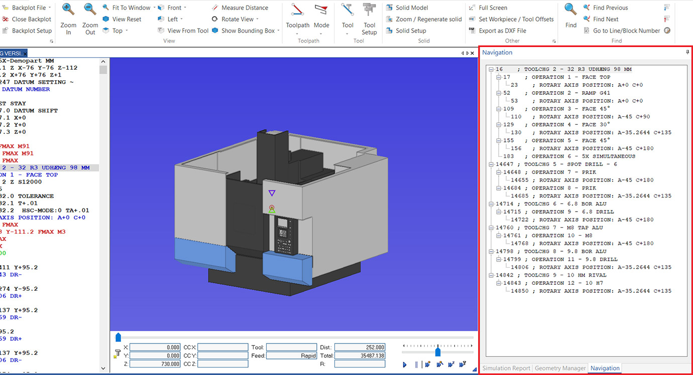 CIMCO Machine Simulation - Simulacija NC kode - Camincam d.o.o.